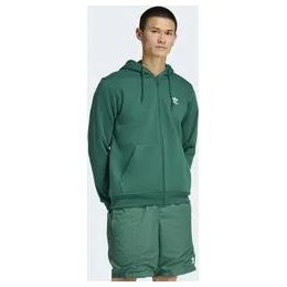Kapuzensweatshirt Adidas ORIGINALS "TREFOIL ESSENTIALS", Herren, Gr. S, collegiate gr&uuml;n, Obermaterial: 70% Baumwolle, 30% Polyester, angesetztes B&uuml;ndchen, Sweatshirts, Full Zip Hoddie, Kapuzenpullover, Kapuzenjacke mit Rei&szlig;verschluss