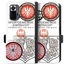 DeinDesign Xiaomi Redmi Note 10 Pro Handy Klapph&uuml;lle Handyh&uuml;lle aus Kunst Leder schwarz Flip Case Retro Eintracht Frankfurt Official Licensed Product Sideflip 