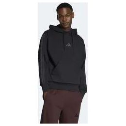 Kapuzensweatshirt Adidas SPORTSWEAR "ESSENTIALS 3-STREIFEN HOODIE", Herren, Gr. S, schwarz, carbon, Obermaterial: 55% Baumwolle, 36% Polyester, 9% Viskose, angesetztes B&uuml;ndchen, Sweatshirts