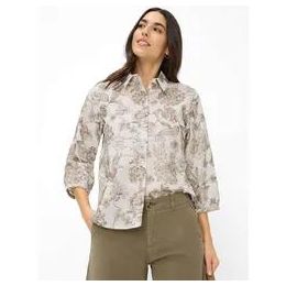 Kurzarmbluse Brax "Style VICKI", Damen, Gr. 46, braun, Web, 100% Baumwolle, Blusen