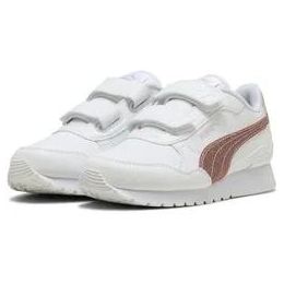 Sneaker Puma "ST Runner v4 Glitter Sneakers M&auml;dchen", Damen, Gr. 34, wei&szlig; (wei&szlig; copper rose mauve metallic pink), Obermaterial: Synthetik. Futter: Textil. Innensohle: Textil. Laufsohle: Gummi, Schuhe Sneaker