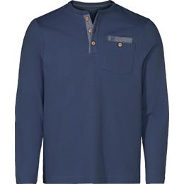 Marco Donati Herren Langarmshirt aus Baumwolle dunkelblau Gr&ouml;&szlig;e 44/46