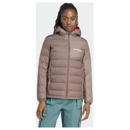Outdoorjacke Adidas TERREX "MULTI LIGHT DOWN CLIMAWARM", Damen, Gr. S, earth strata, trace braun, Obermaterial: 100% Polyester, Jacken Outdoorjacke