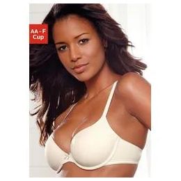 Schalen-BH Lascana "Ela - perfect basic", Damen, Gr. 85, Cup D, beige (creme), Microtouch, Obermaterial: 82% Polyamid (TACTEL), 18% Elasthan (LYCRA), Basic, BHs Schalen-BH, mit B&uuml;gel aus seidiger Microfaser, Topseller
