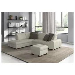 Sit & More Ecksofa SIT & MORE "Luxor L-Form", beige (creme), B:259cm H:82cm T:224cm, Luxus-Microfaser ALTARA NUBUCK (100% Polyester);Soft clean (98% Polyester, 2% Polyamid);Struktur fein (100% Polyester), Sofas, Ecksofa, wahlweise mit Bettfunktion, Stauraum und Kopfteilverstellung