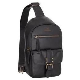 Umh&auml;ngetasche Mustang "Gonesse", Herren, Gr. B/H/T: 16cm x 31cm x 8cm, schwarz, Leder, Taschen Umh&auml;ngetasche, Men Schultertasche, Crossbody mit verstellbarem Umh&auml;ngeriemen