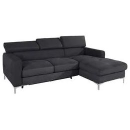Ecksofa COTTA "Sammy L-Form", schwarz, B:226cm H:74cm T:169cm, Struktur (100% Polyester );Chenille (90% Polyester; 10% Polyamid ), Sofas, Ecksofa, mit Kopfteilverstellung, wahlweise mit Bettfunktion & Bettkasten