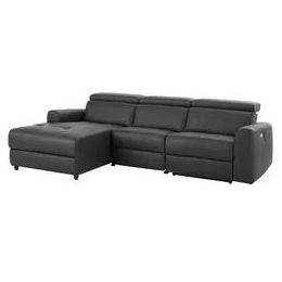 Ecksofa Home Affaire "Sentrano, L-Form", grau, B:275cm H:82cm T:164cm, NaturLEDER/Kunstleder (Das Leder hat eine Dicke von 0, 9-1, 0 mm);Kunstleder;Webstoff (95% Polyester, 5% Nylon);Struktur fein (95% Polyester, 5% Nylon), Sofas, Ecksofa, 275 cm, man. o. elektr. Relaxfunktion und USB/Kopfverstellung