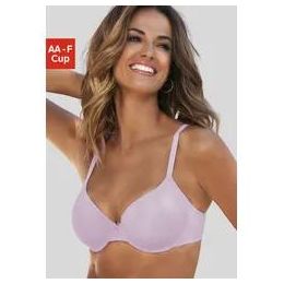 Schalen-BH Lascana "Ela - perfect basic", Damen, Gr. 75, Cup A, lila (flieder), Microtouch, Obermaterial: 82% Polyamid (TACTEL), 18% Elasthan (LYCRA), Basic, BHs Schalen-BH, mit B&uuml;gel aus seidiger Microfaser, Topseller