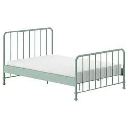 Metallbett Vipack "Bronxx, standfest gebaut, gradlinige Optik in zeitlosem Design", gr&uuml;n (gr&uuml;n matt, gr&uuml;n matt, gr&uuml;n matt), B:146,5cm H:110cm L:207cm, Betten, inkl. Lattenrost, Mittelsteg und Fu&szlig;st&uuml;tze unter der Liegefl&auml;che