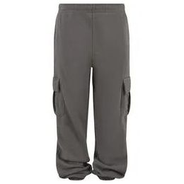 Cargohose Urban Classics "Urban Classics Boys Light Terry Wide Cargo Sweatpants", Jungen, Gr. 110/116, Normalgr&ouml;&szlig;en, asphalt, 100% Baumwolle, unifarben, normal, Hosen Cargohose