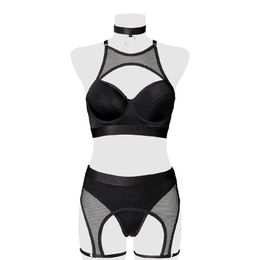 Grey Velvet Sexy Dessous-Set, 8 Teile