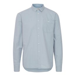 Langarmhemd Blend "Langarmhemd BHShirt", Herren, Gr. XXL, N-Gr, blau (dusty blau), Obermaterial: 70% Baumwolle CO. 30% Leinen LI., Hemden Langarmhemd