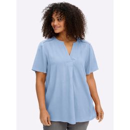 sheego Gro&szlig;e Gr&ouml;&szlig;en Tunika mit Spitze, eisblau, Gr&ouml;&szlig;e 56 - Damen