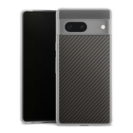 DeinDesign Google Pixel 7 Handy Slim Case Silikon Handyh&uuml;lle transparent H&uuml;lle extra d&uuml;nn Muster Carbon Metallic Look Silikon Slim Case