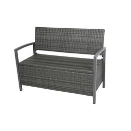 Garden Pleasure Gartenbank 'Ferrara' 2-Sitzer Aluminium schwarz/dunkelgrau 117 x 86 x 58 cm
