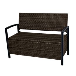 Garden Pleasure Gartenbank 'Ferrara' 2-Sitzer Aluminium dunkelbraun/schwarz 117 x 86 x 58 cm