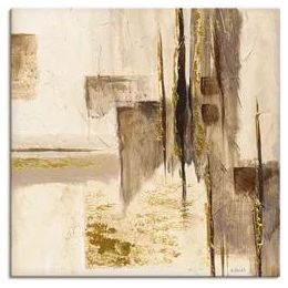 Leinwandbild Artland "Goldene Silhouette I", beige (farbe bild(er): naturfarben), B:40cm H:40cm, Bilder, Leinwandbild, auf Holzrahmen gespannt