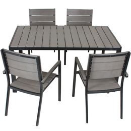 Garden Pleasure Gartenm&ouml;belset 'Olivia' f&uuml;r 4 Personen Aluminium