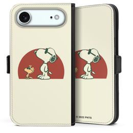 DeinDesign iPhone Air Handy Klapph&uuml;lle Handyh&uuml;lle aus Kunst Leder schwarz Flip Case Official Licensed Product Kindheit Snoopy Sideflip mit Lasche