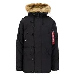 Winterjacke Alpha Industries "Explorer", Herren, Gr. M, schwarz, Obermaterial: 53% Nylon, 47% Polyester; Futter: 100% Nylon; F&uuml;llung: 100% Polyester, Jacken Winterjacke