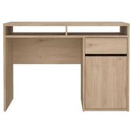 Schreibtisch Inosign "Funktion Plus, Arbeitstisch, B&uuml;rotisch", braun (jackson hickory), B:110,2cm H:77,4cm T:48,2cm, Tische, Schreibtisch, Computertisch mit 1 T&uuml;r und 1 Schublade, 2 offene F&auml;cher Breite 110 cm