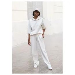 Kapuzenpullover Copenhagen Studios, Damen, Gr. 36/38, wei&szlig; (wollwei&szlig;), Sweatware, Obermaterial: 54% Modal, 40% Polyester, 6% Elasthan, unifarben, bequem h&uuml;ftbedeckend, B&uuml;ndchen, Pullover Kapuzenpullover, extra softes Material