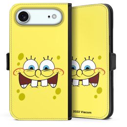 DeinDesign iPhone Air Handy Klapph&uuml;lle Handyh&uuml;lle aus Kunst Leder schwarz Flip Case Official Licensed Product Kindheit Spongebob Sideflip mit Lasche