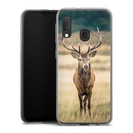 DeinDesign Galaxy A20e Handy Silikon H&uuml;lle Case transparent Handyh&uuml;lle Meadow Forrest Deer Silikon Case