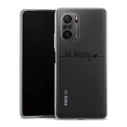 DeinDesign Xiaomi Poco F3 Handy Silikon H&uuml;lle Case transparent Handyh&uuml;lle Happiness Motiv Ohne Hintergrund Statement Silikon Case