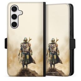 DeinDesign Galaxy S24+ Handy Klapph&uuml;lle Handyh&uuml;lle aus Kunst Leder schwarz Flip Case Official Licensed Product The Mandalorian Star Wars Sideflip mit Lasche