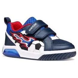 Sneaker Geox "J INEK BOY", M&auml;dchen, Gr. 32, navy, rot, Lederimitat, Textil, Schuhe Sneaker, Klettschuh mit Blinkfunktion, Gr&ouml;&szlig;enschablone zum Download