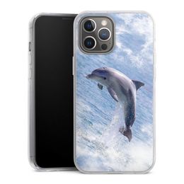 DeinDesign iPhone 12 Pro Max Handy Case Handyh&uuml;lle transparent H&uuml;lle Ocean Dolphin Wale Hard Case