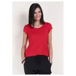 T-Shirt Seidel Moden, Damen, Gr. 46, rot, Jersey, Obermaterial: 96% Viskose, 4% Elasthan, unifarben, figurumspielend h&uuml;ftlang, Rundhals, abgesteppte Kante, Shirts T-Shirt, mit Kappen&auml;rmel, MADE IN GERMANY