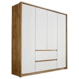 Dreht&uuml;renschrank Rauch "Mainz mit Passepartout", wei&szlig; (eiche artisan, alpinwei&szlig;), B:185cm H:212cm T:58cm, Holzwerkstoff, Schr&auml;nke, Dreht&uuml;renschrank, optional mit Beleuchtung, Au&szlig;ent&uuml;ren mit Push-to-Open Funktion