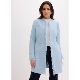 bonprix Boucl&eacute; Longblazer, blau, Gr.40, Charismatischer Boucl&eacute;- Longblazer