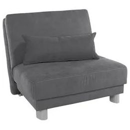 Schlafsofa Home Affaire "Gina", grau (ash), B:80cm H:86cm T:195cm, Sofas, Schlafsofa, mit einem Handgriff vom Sofa zum Bett
