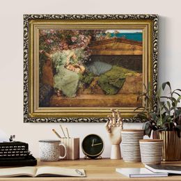 Bilderwelten Bild mit Barockrahmen Antik Blumen modern Barock bunt - Sir Lawrence Alma-Tadema - Im Rosengarten - Rose Wohnzimmer Schlafzimmer