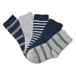 Tchibo - 5 Paar Socken - Damen - Gr. 39-42 - dunkelblau