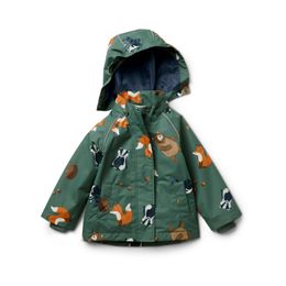 Tchibo - Kinder-Thermo-Regenjacke mit Fleecefutter - Kinder - Gr. 122/128 - dunkelblau/print