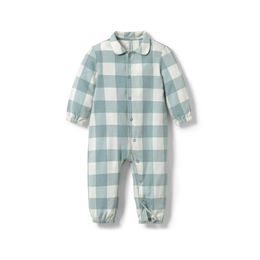 Tchibo - Baby-Flanell-Pyjama - Baby - Gr. 74/80 - creme/kariert