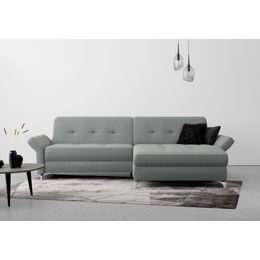 Ecksofa Home Affaire "Maredo L-Form", grau, B:284cm H:89cm T:179cm, 100% Polyester, Sofas, Ecksofa, Federkern, wahlweise auch mit Kopfteil- und Armlehnverstellung