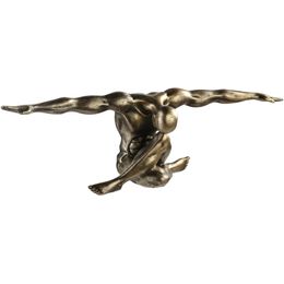 Dekofigur CASABLANCA BY GILDE "Figur Chliffhanger", braun (bronzefarben), B:59,5cm H:20cm T:22cm, Kunstharz, Dekofiguren, Dekofigur