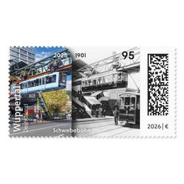 Wuppertaler Schwebebahn, Briefmarke zu 0,95 &euro;, 10er-Bogen