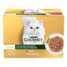 GOURMET Gold Saftig-feine Streifen Sorten-Mix 96x85g