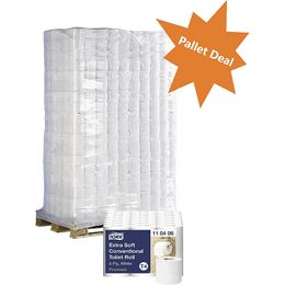 Tork Toilettenpapier, extraweich, 4-lagig, Palette mit VE 1260 Stk, wei&szlig;