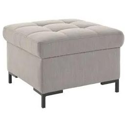 Hocker OTTO products "Grazzo", grau (taupe), B:64cm H:43cm T:64cm, 100% Polyester (recycelt), Hocker, Polsterhocker Sitzhocker, hochwertige Stoffe aus recyceltem Material, Steppung im Sitzbereich