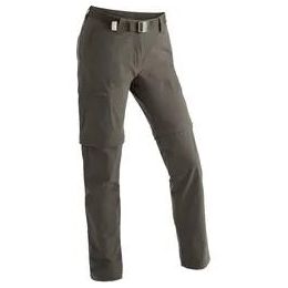 Outdoorhose Maier Sports "Inara slim zip", Damen, Gr. 20, Kurzgr&ouml;&szlig;en, braun (schlamm), 90% Polyamid, 10% Elasthan, Hosen Outdoorhose, Damen Zip-Off Wanderhose, atmungsaktive Trekkinghose, Slim Fit