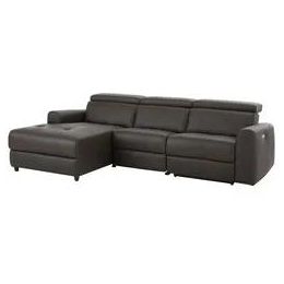 Ecksofa Home Affaire "Sentrano, L-Form", braun, B:275cm H:82cm T:164cm, NaturLEDER/Kunstleder (Das Leder hat eine Dicke von 0, 9-1, 0 mm);Kunstleder;Webstoff (95% Polyester, 5% Nylon);Struktur fein (95% Polyester, 5% Nylon), Sofas, Ecksofa, 275 cm, man. o. elektr. Relaxfunktion und USB/Kopfverstellung