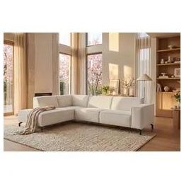 Ecksofa Home Affaire "LORCAN mit Metallf&uuml;&szlig;en, Breite 275 cm, weiches Sitzgef&uuml;hl", beige (natur), B:275cm H:77cm T:210cm, Struktur weich: (85% Polyester, 15% Nylon), Sofas, Ecksofa, Metallf&uuml;&szlig;e, Lederoptik, Struktur, Boucl&eacute;
